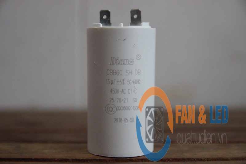 Tụ điện Dianz CBB60 15uF/450VAC - Quạt hút Công nghiệp - Đèn LED Chiếu sáng