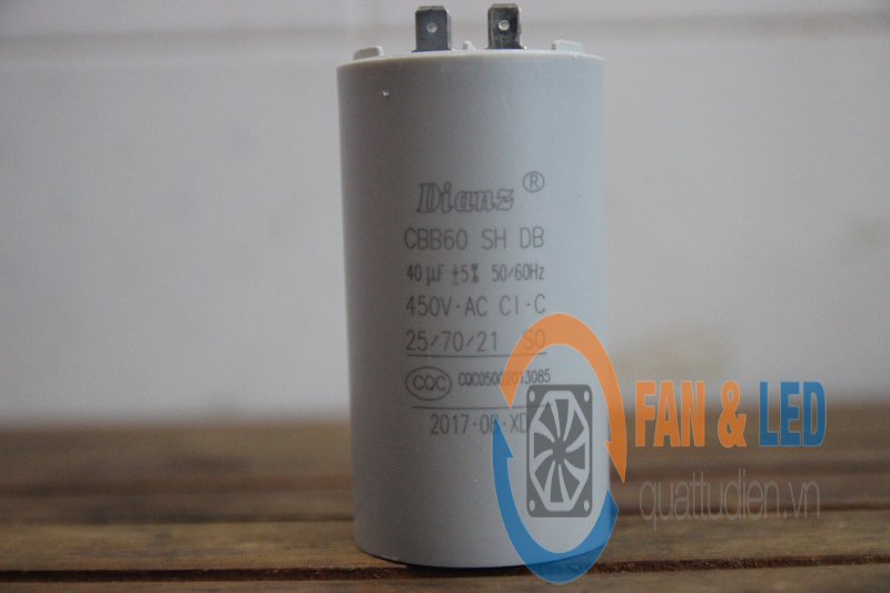 Tụ điện Dianz CBB60 40uF/450VAC - Quạt hút Công nghiệp - Đèn LED Chiếu sáng