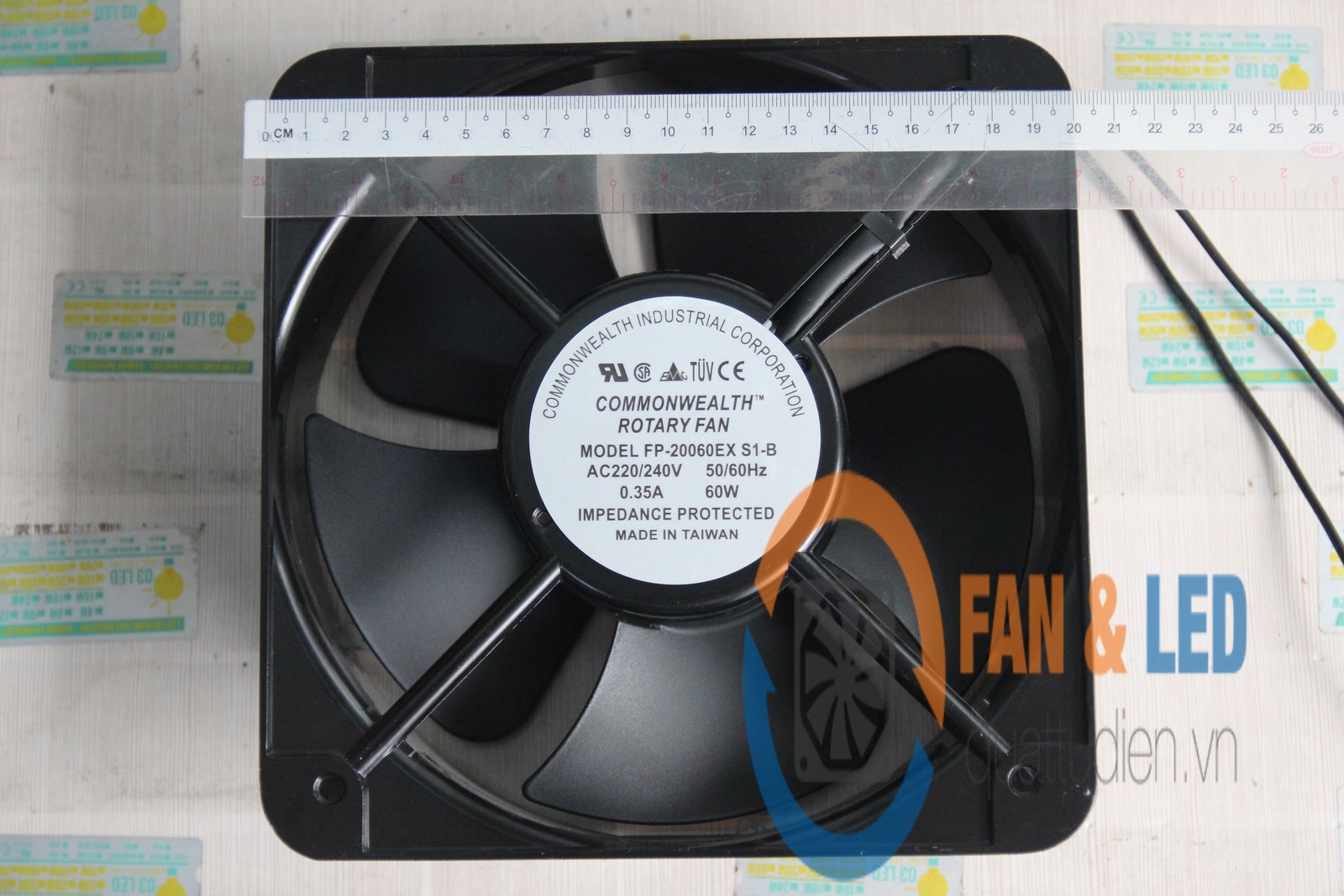 Quạt COMMONWEALTH FP-20060EX-S1-B, 220V/240VAC, 200x200x60mm